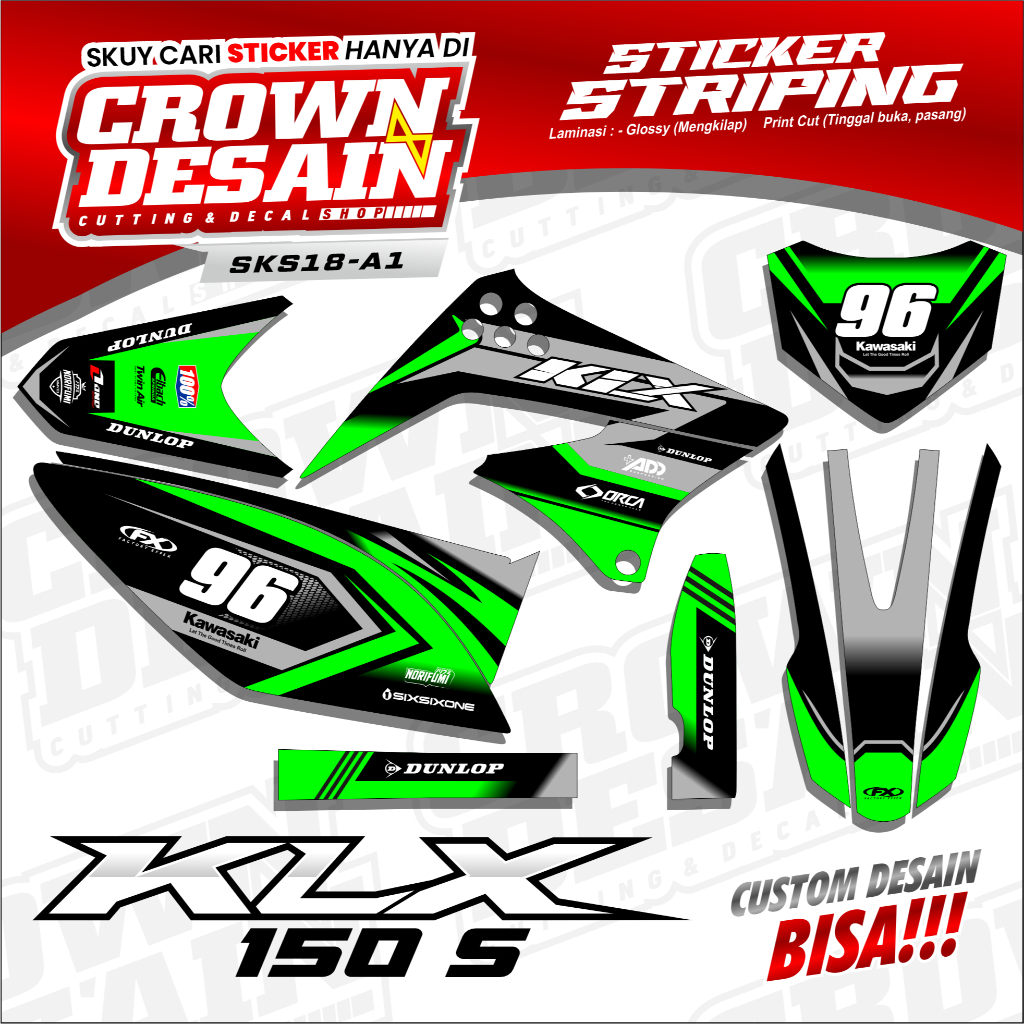 Jual Striping Stiker Kawasaki KLX 150 S- KLX 150 Old Desain Minimalis ...