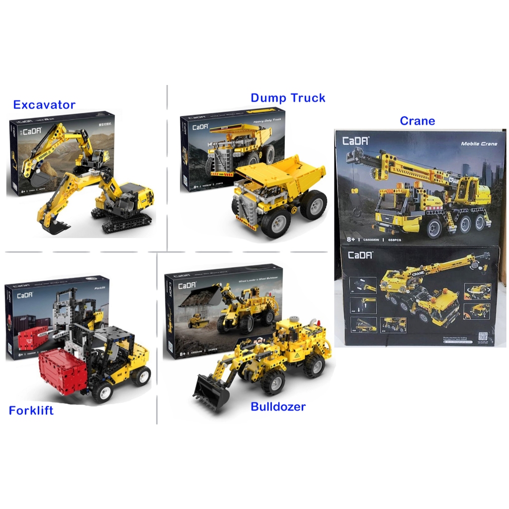 Jual CADA Bricks Excavator Dump Truck Forklift Wheel Loader Bulldozer ...