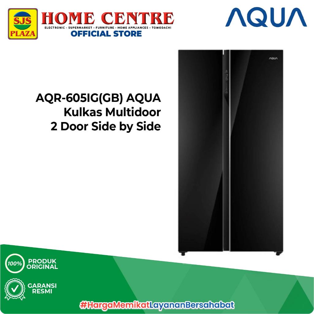 Jual AQUA Japan AQR-605IG(GB) Side by Side Refrigerator, Inverter ...