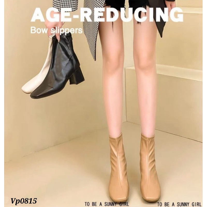 Jual FHS Boots High Block Girly Casual Shoes Import Vp0815 | Shopee Indonesia