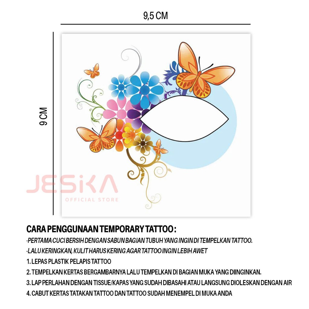 Jual Stiker tattoo temporary semi permanen wajah mata besar motif star ...