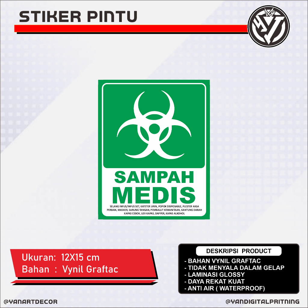 Jual Sticker Tempat Sampah Infeksius, Sampah Medis, Sampah Non ...