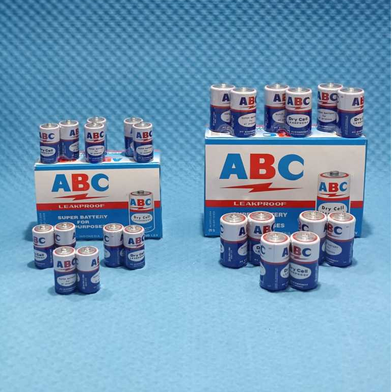 Jual Baterai ABC Biru Dry Cell Biru Besar R20 - Tanggung R14 - Harga ...