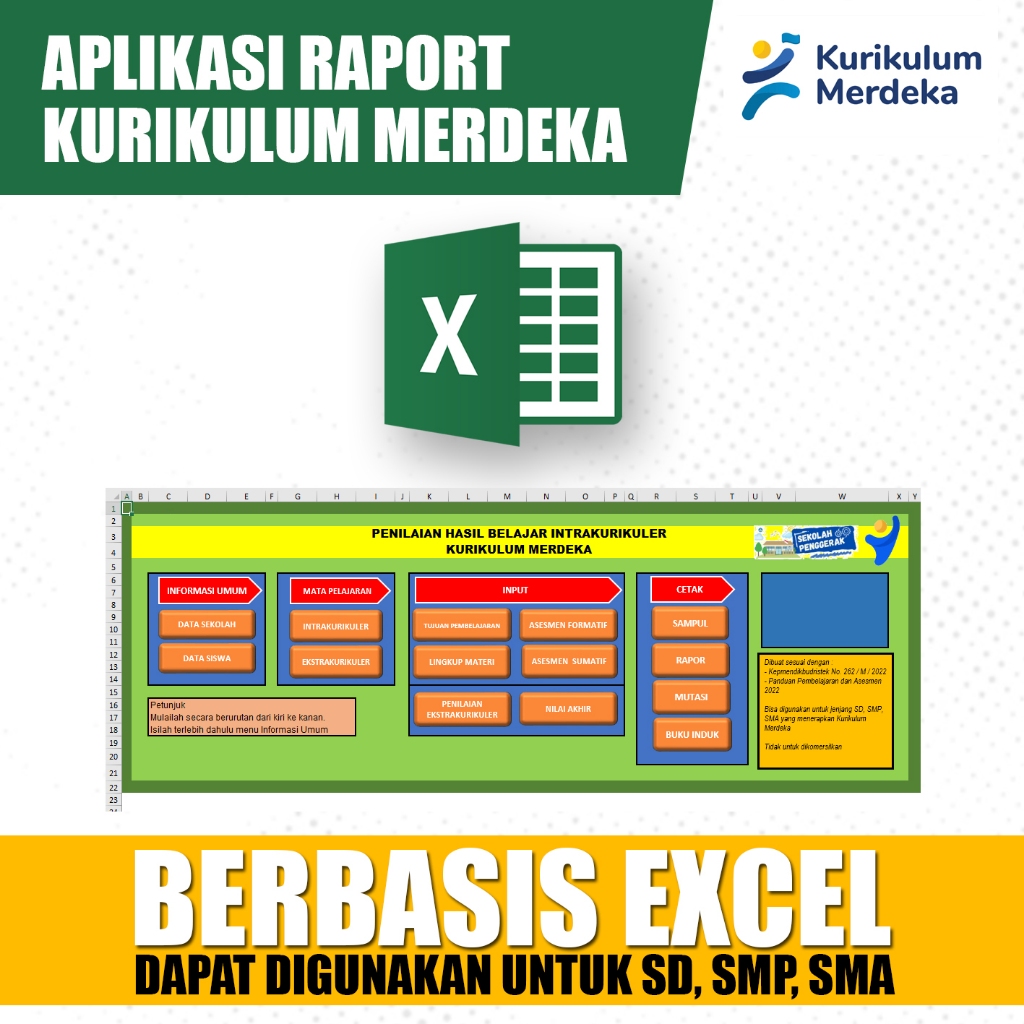 Jual Aplikasi Raport Kurikulum Merdeka Berbasis Excel | Shopee Indonesia