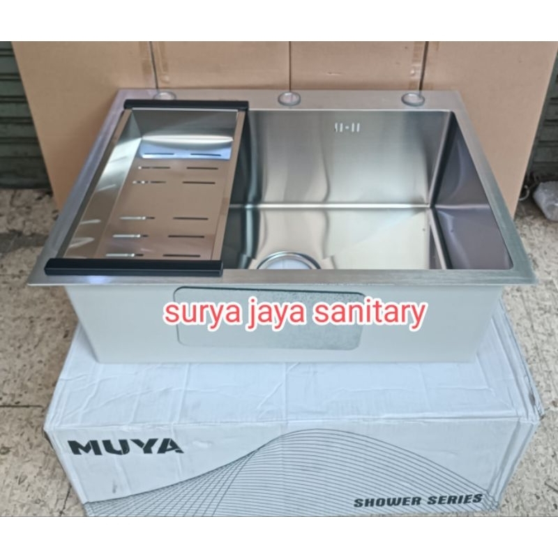 Jual Kitchen Sink muya 6045 Stainless ( 3 lubang) / Kitchen sink Muya ...