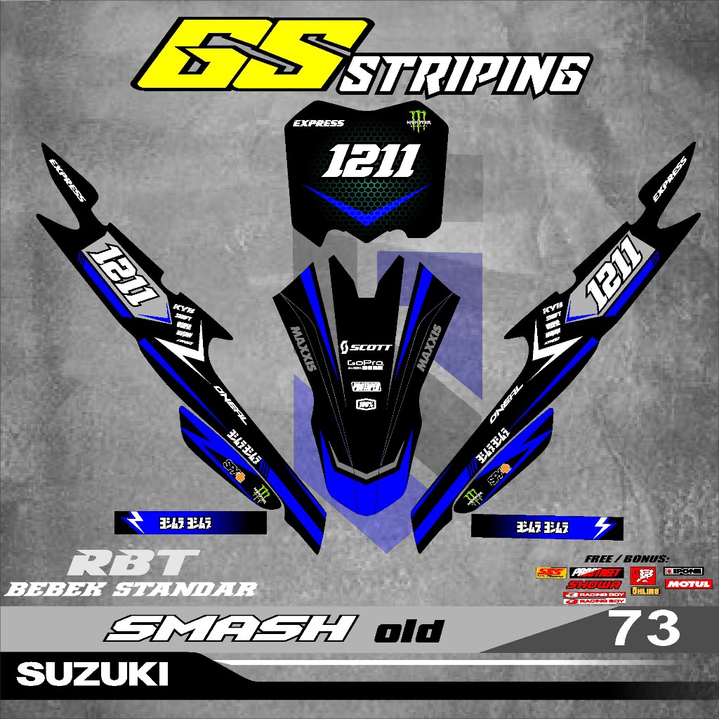 Jual Sticker Striping RBT SMASH OLD MOTOR RBT BEBEK MODIF SUPERMOTO YZ ...