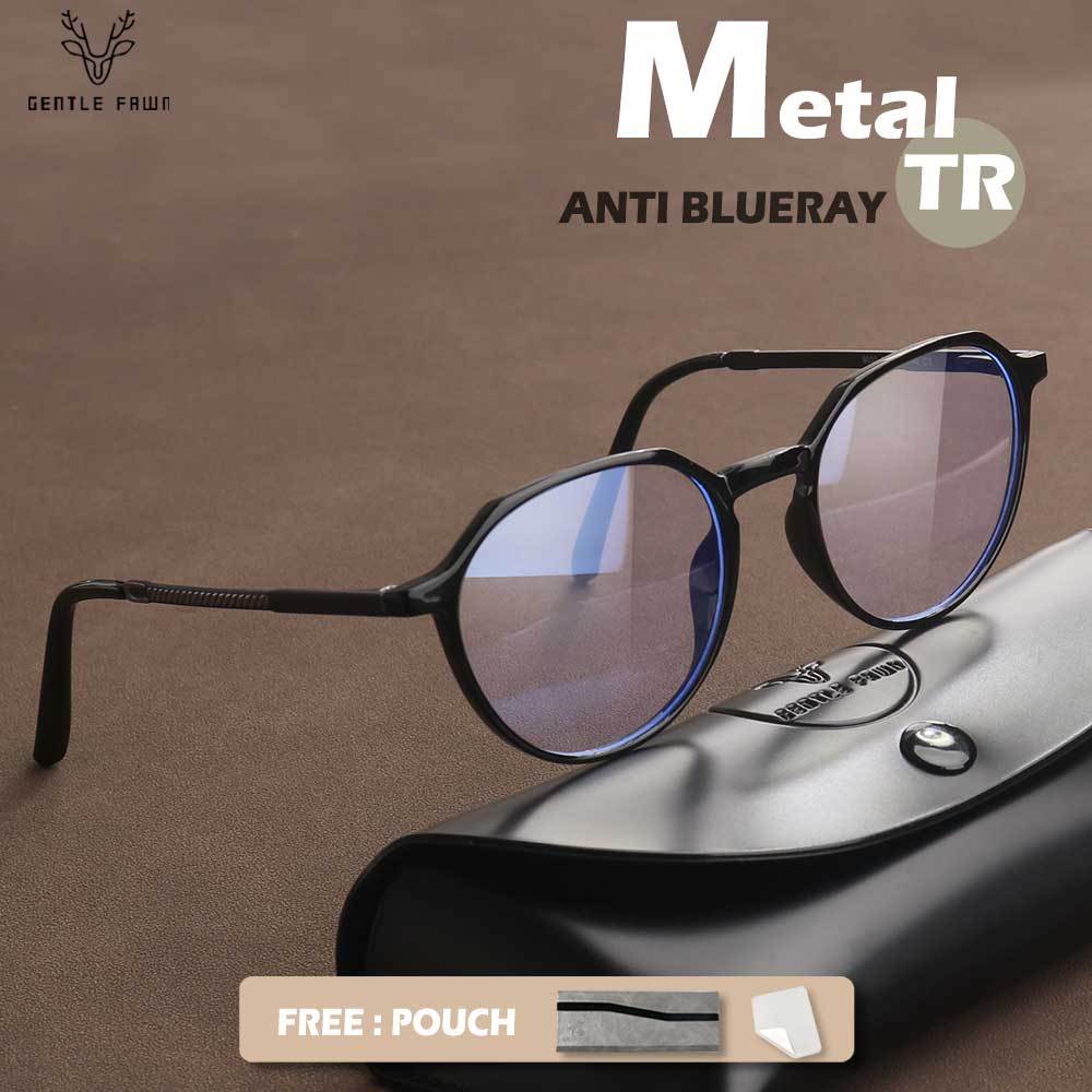 Jual Gentle Fawn Kacamata Anti radiasi Blueray Sinar Biru Style Oval Design Bulat Fashion Wanita ...
