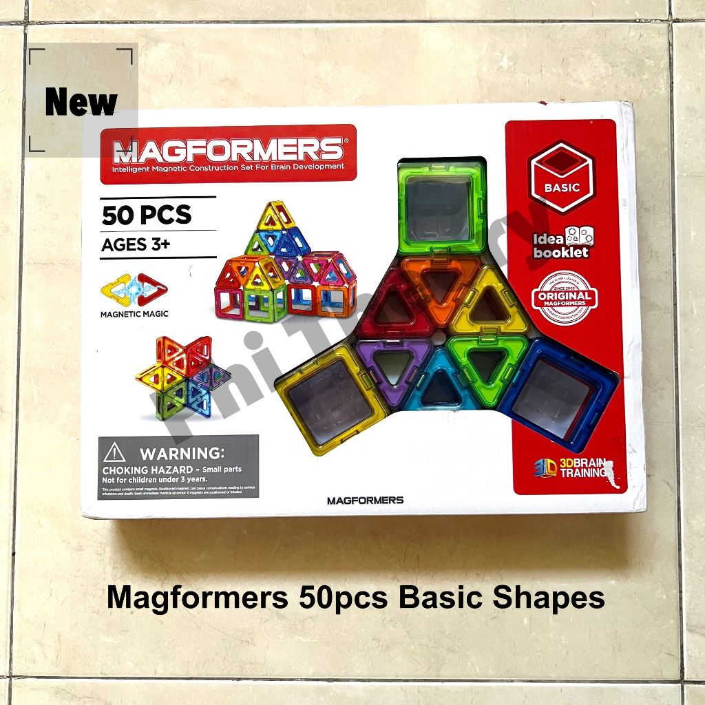 Jual Magformers 50 pcs Basic Shapes (ORIGINAL) / Mainan Magnetic Tiles ...
