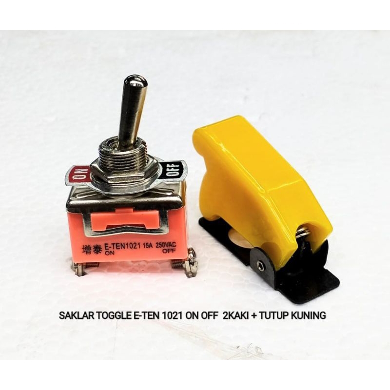 Jual Saklar toggle E-TEN 1021 On Off 2 Kaki + Tutup Kuning | Shopee Indonesia