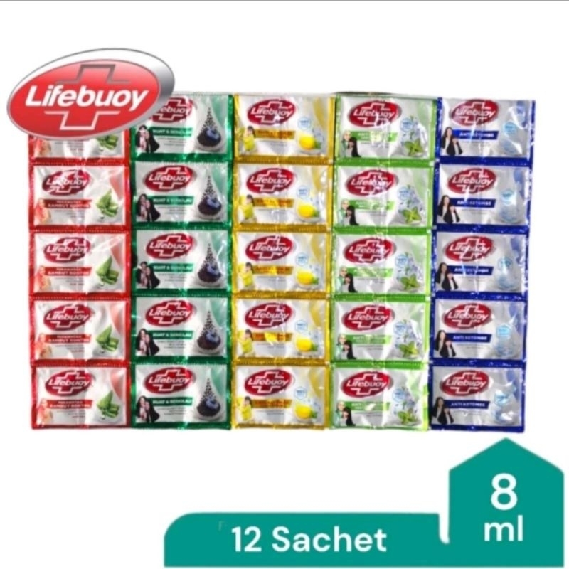 Jual aneka Shampoo Lifebuoy renceng 9ml Kemasan Sachet isi 12pcs ...