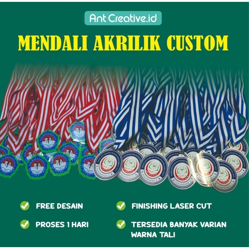 Jual Mendali Akrilik / Mendali Custom / Mendali Akrilik 2mm | Shopee ...