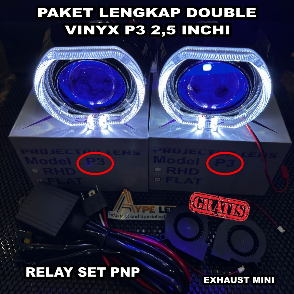 Jual PAKET DOUBLE BILED VINYX P3 2,5 INCH ORIGINAL PLUS RING SHROUD ...