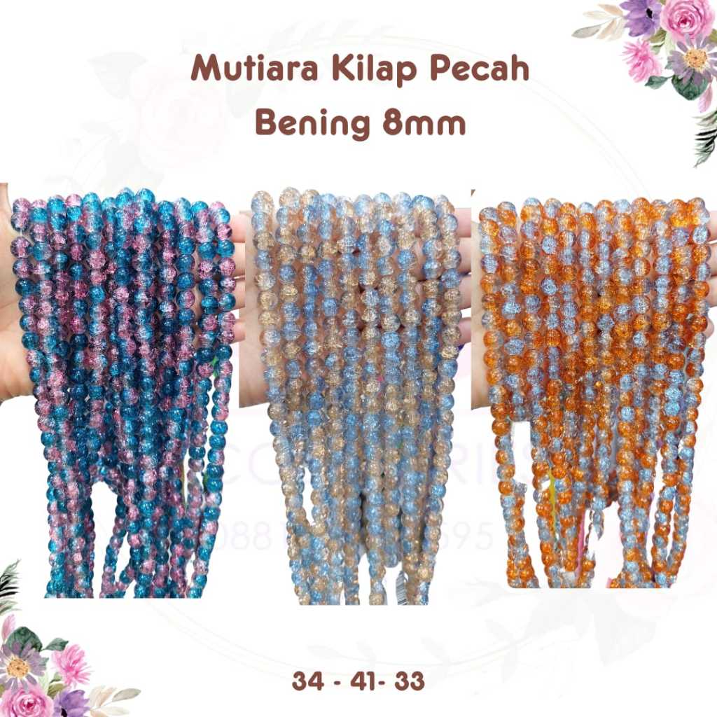 Jual Batu Alam /Mutiara kilap Pecah Bening 8MM/Batu Kilap Pecah Urat ...