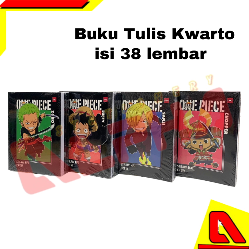 Jual BUKU TULIS DELI 38 LEMBAR/BUKU TULIS SEKOLAH DELI ONE PIECE ...