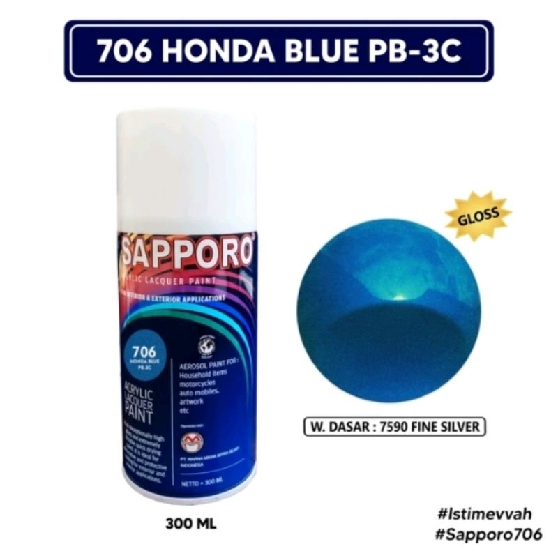 Jual Saporo Sapporo 703 / 706 Honda Blue PB-1C PB-3C 300ml Candytone ...