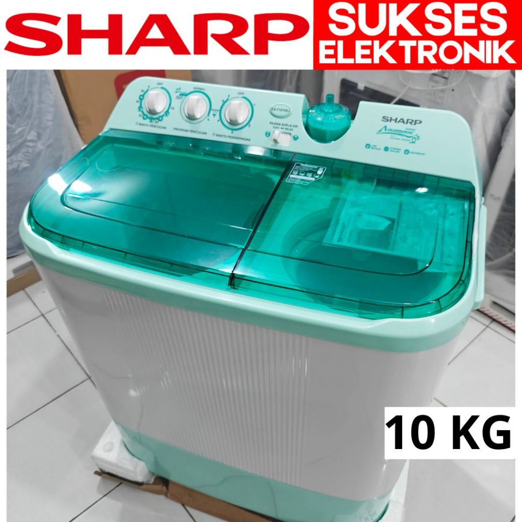 Jual MESIN CUCI 2 TABUNG SHARP 10KG AQUA MAGIC ES-T1070SJ / WASH MACHINE 10 KG 10 KILO ES T ...