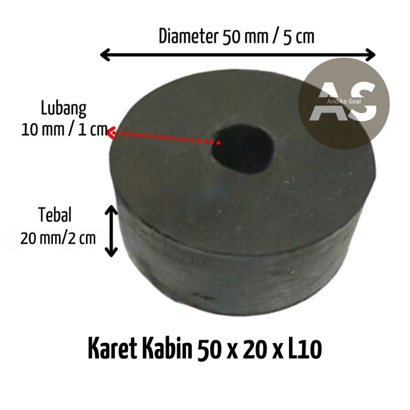 Jual Karet Kabin 50x50 Lubang 10mm Alas Peredam Getaran Mesin | Shopee ...