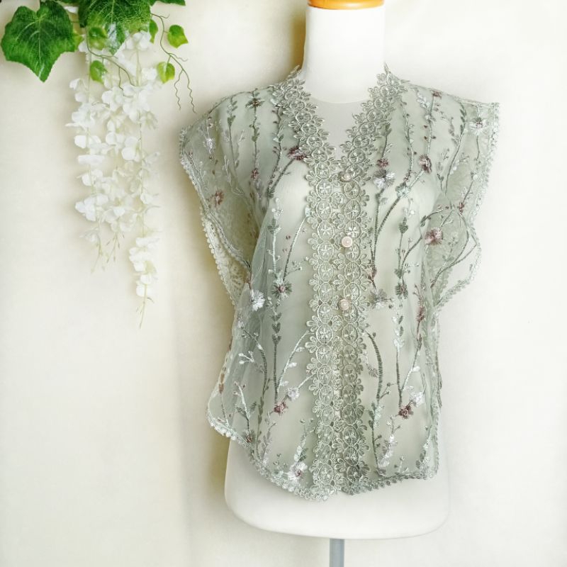 Jual Cape Outer Rompi Vest Tile Brokat Viral / Outer Lebaran | Shopee ...