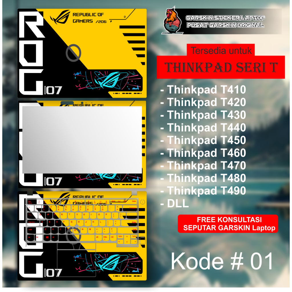 Jual Garskin Stiker Laptop Lenovo seri Thinkpad Fullbody Kode # 1-5 ...