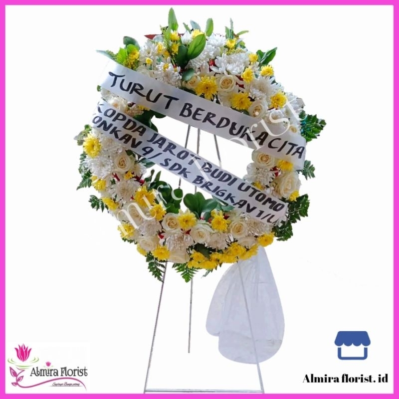Jual karangan bunga krans standing flowers bunga asli segar | Shopee ...