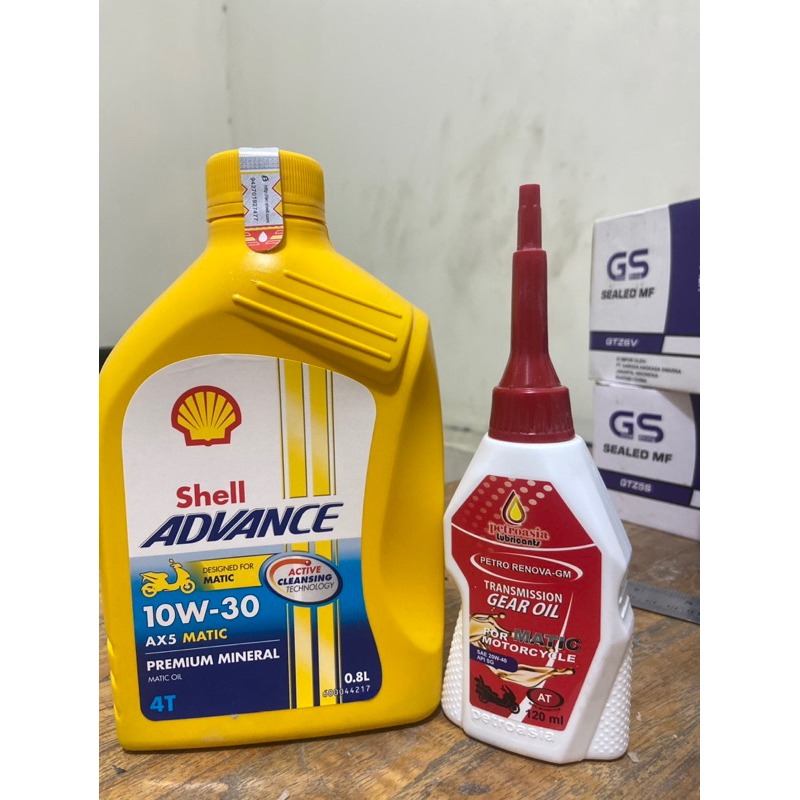 Jual Oli Shell Ax5 Matic Kuning 10W-30 + Gardan Petroasia 120ml Oli ...