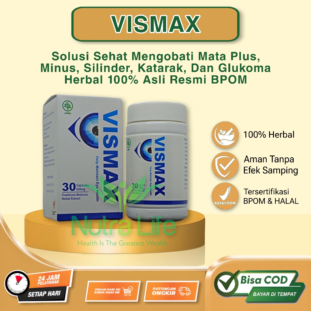 Jual Vismax Original Obat Kesehatan Mata Plus Minus katarak silinder ...