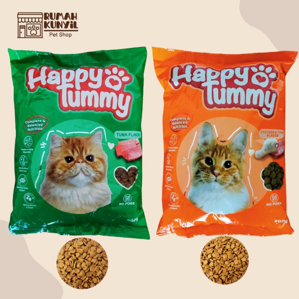 Jual HAPPY TUMMY Cat Food untuk Kucing Dewasa Kemasan Fresh Pack 800 ...
