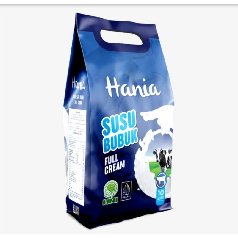 Jual Hania Susu Sapi HNI Bubuk Full Cream Isi 10 Sachet Berat Bersih 10 ...