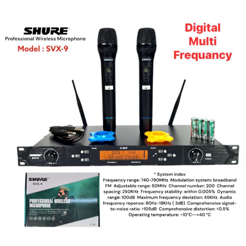 Jual Microphone Mic Wireless SH SVX9 UHF Digital 2 Mic Vokal Handle ...