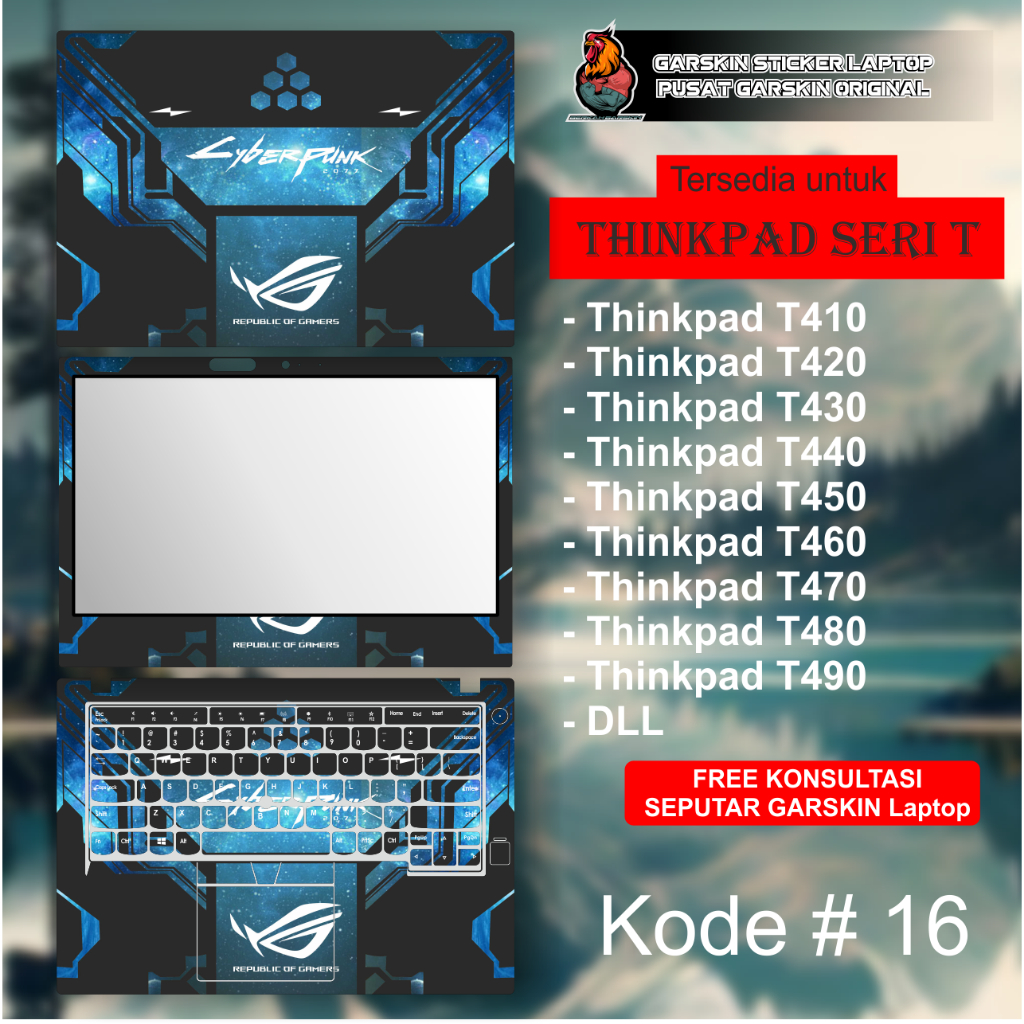 Jual Garskin Stiker Laptop Lenovo seri Thinkpad Fullbody Kode # 16-20 ...