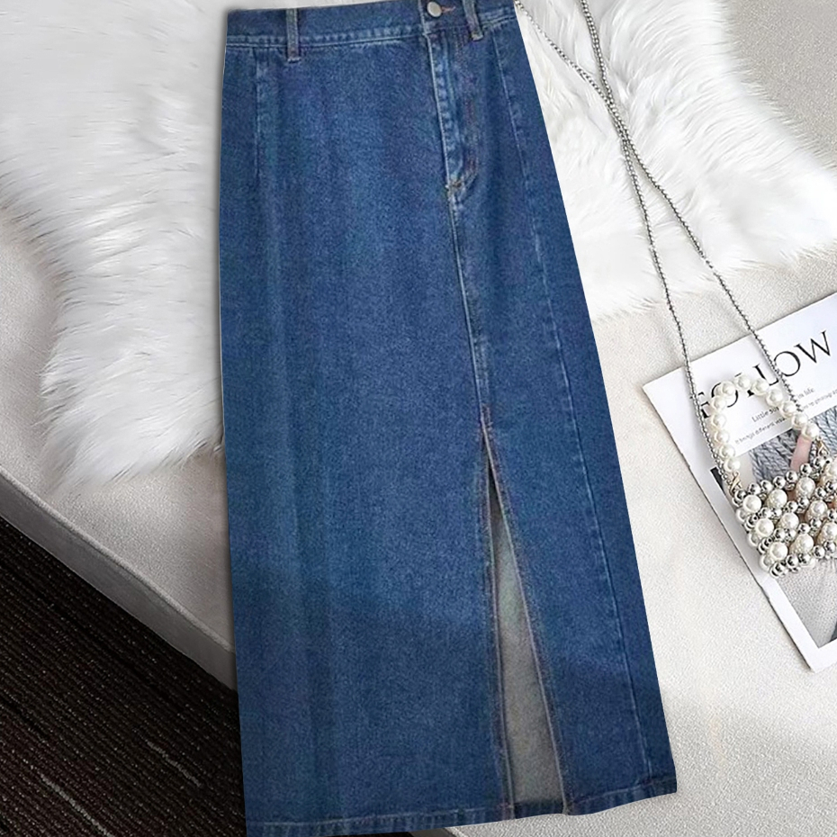 Jual 【boll.id】Bigsize Jumbo — Rok Jeans Panjang Rok Span Korean Style ...