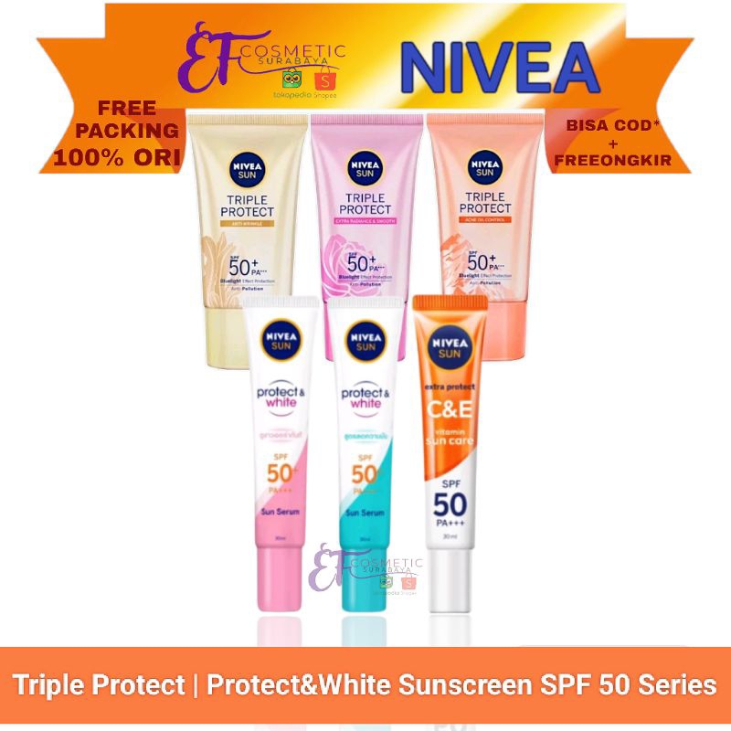 Jual NIVEA Sun Extra Protect | Triple Protect SPF 50 PA++++ - Sunscreen ...