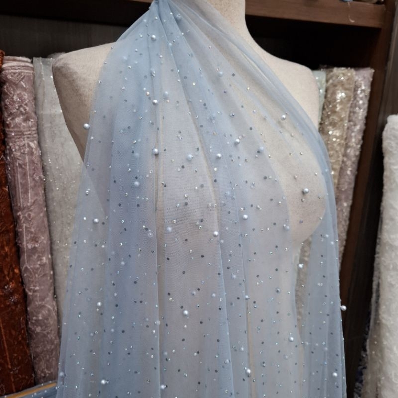 Jual Kain Tulle Pearl Diamond Tulle Mutiara - Mediantsm | Shopee Indonesia
