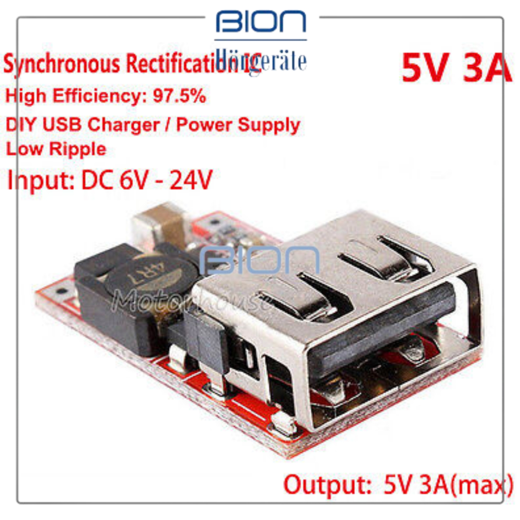 Jual USB Step Down Converter Module DC-DC 6-24V to 5V 3A | Shopee Indonesia