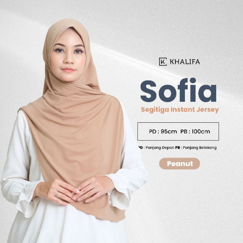 Jual Sofia Hijab Segitiga Instan Varian Warna Peanut By Khalifa | Shopee Indonesia