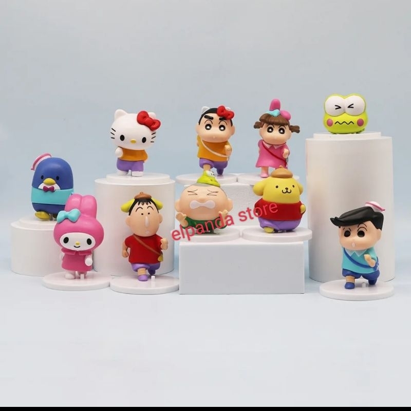 Jual Topper Kue Crayon Shin Chan My Melody Hello Kitty Cartoon Figure ...