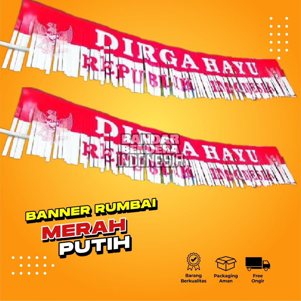 Jual Banner plastik rumbai dirgahayu republik indonesia merah putih ...