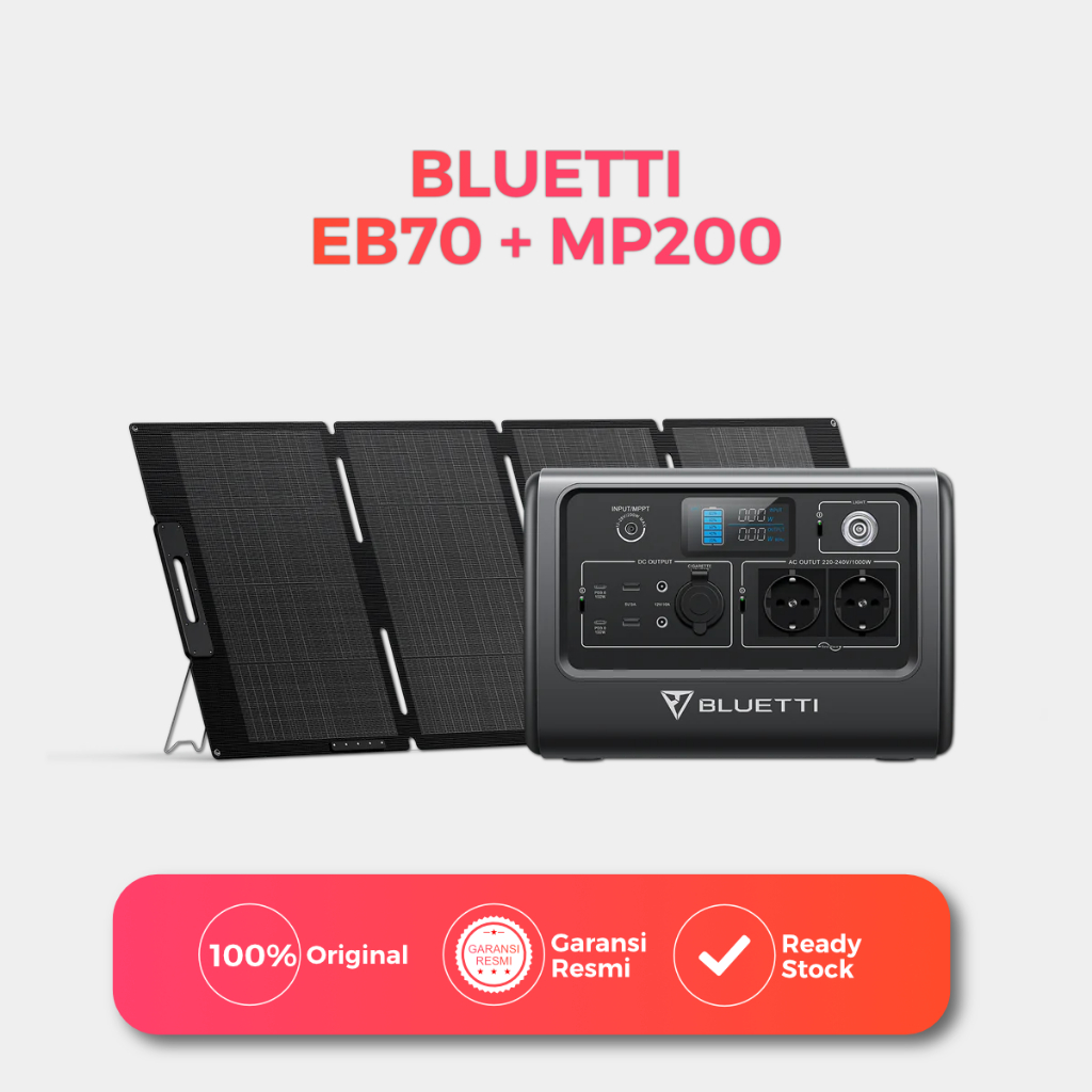 Jual Bluetti EB70, Portable Power Station 716Wh/1000W + Solar Panel ...