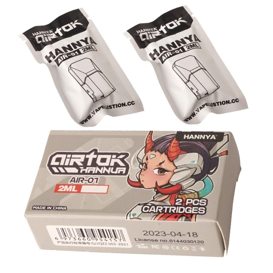 Jual CARTRIDGE HANNYA AIRTOK POD 2ML VAPELUSTION ISI 2 PCS | Shopee ...