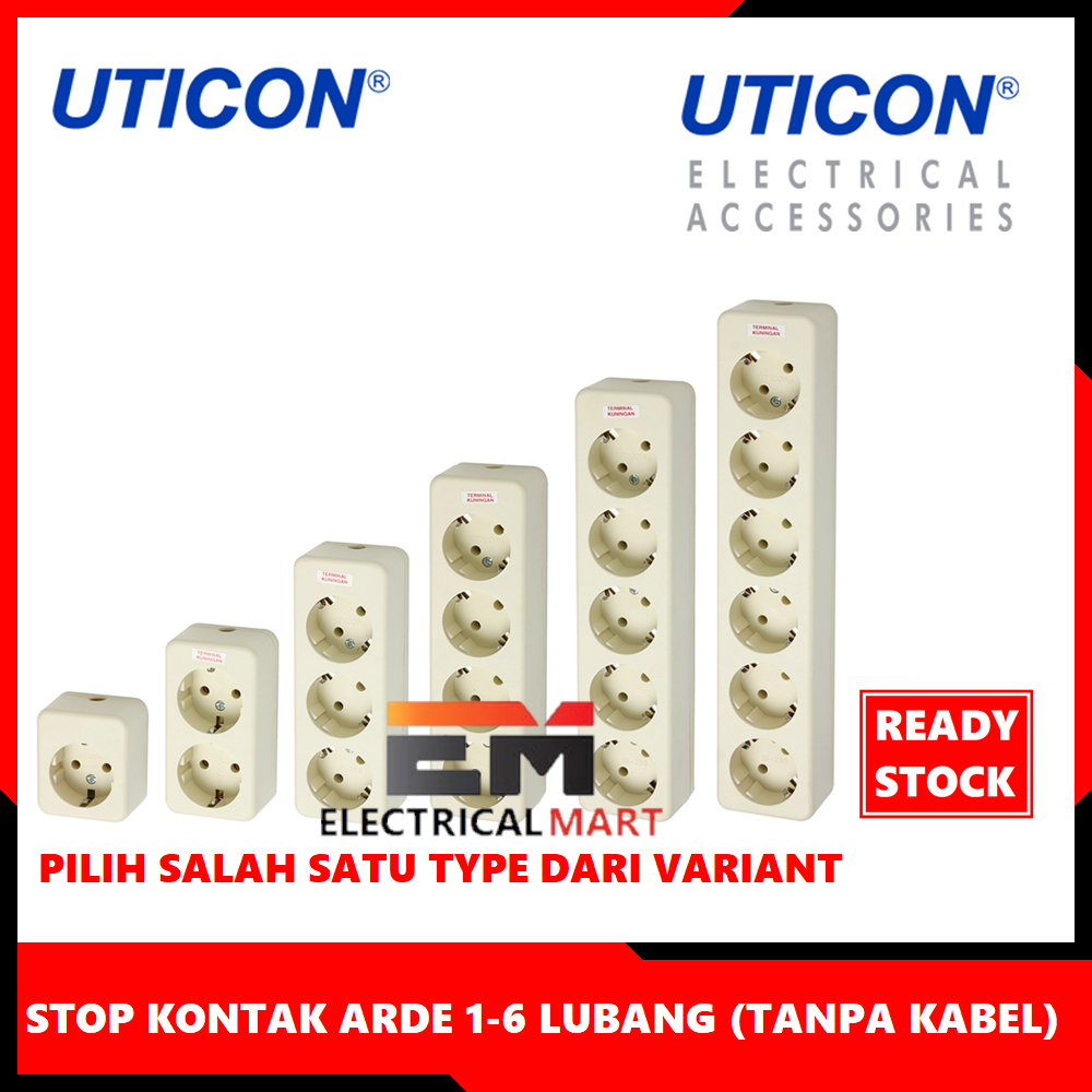Jual Stop Kontak Arde Uticon OB 1 2 3 4 5 6 Lubang (ST-118 ST-128 ST-138 ST-148 ST-158 ST-168 ...