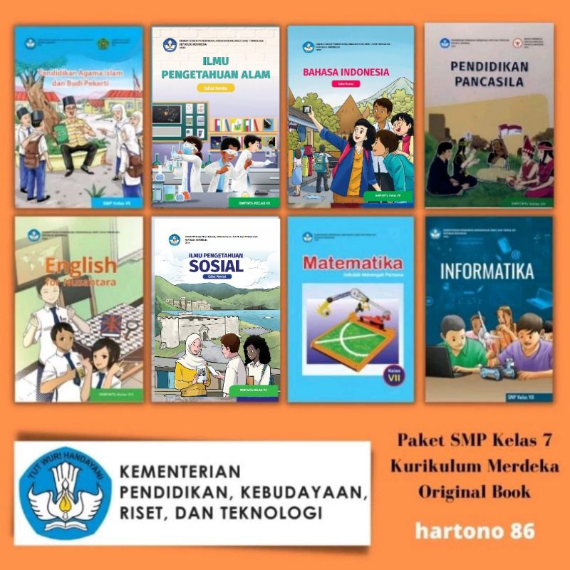 Jual Buku Paket siswa kurikulum merdeka untuk SMP/MTs kelas 7 PAI Bahasa Indonesia IPA IPS ...