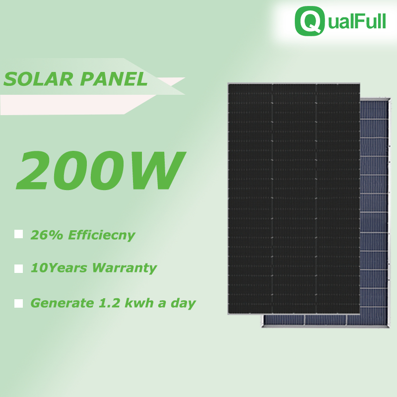 Jual 【QualFull】200WP Panel Surya Monocrystalline Dual Glass Solar Panel ...