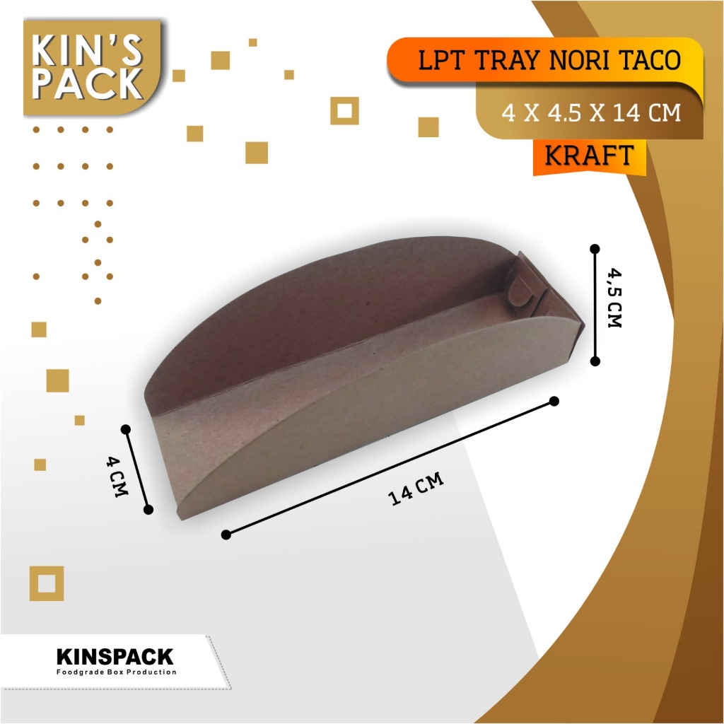 Jual Tray Nori Taco Lipatan Kraft Craft @50 pcs | Shopee Indonesia