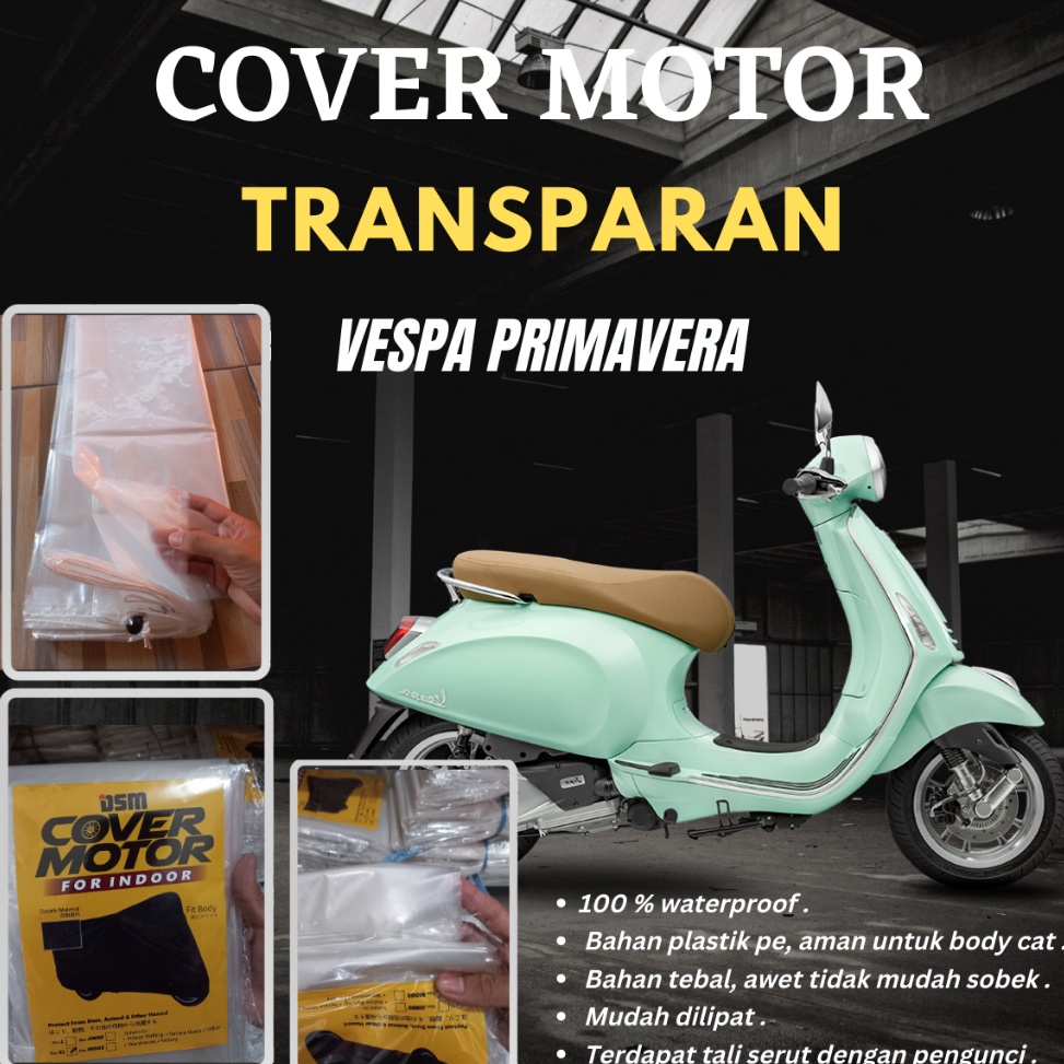 Jual KODE T45J Cover motor transparan sarung motor Vespa primavera ...