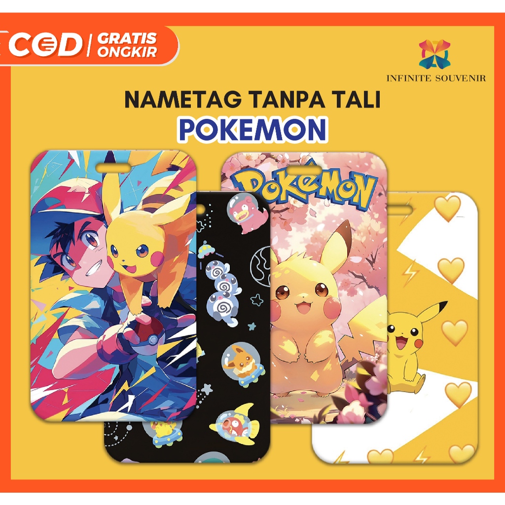Jual (N009) Nametag POKEMON TANPA TALI / Card Holder Pikachu / ID Card / Tempat Kartu | Shopee ...
