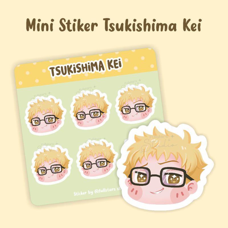 Jual Sticker Tsukishima Kei Haikyuu | Stiker Tsukki | Stiker Haikyuu ...