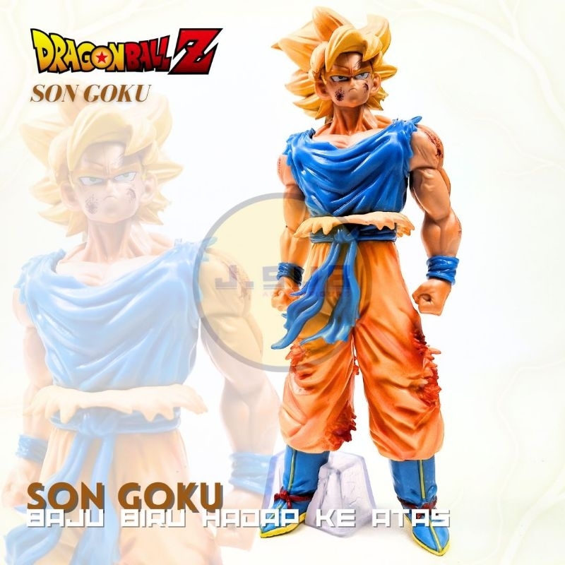 Jual Action Figure Son Goku Statue Dragonball DBZ Baju Biru Hadap ke ...
