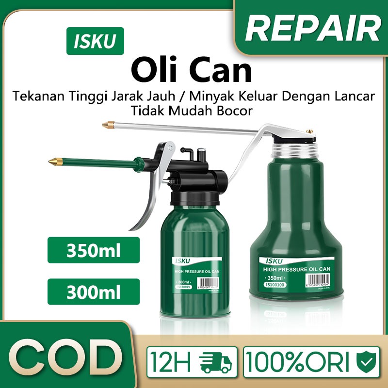 Jual ISKU Oli Can 300ml/350ml High Pressure Botol Pompa Oli Metal pot ...