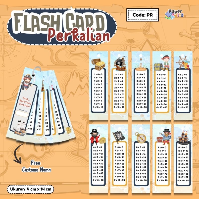 Jual Flash Card Perkalian, Pembagian, Penambahan, Pengurangan motif ...