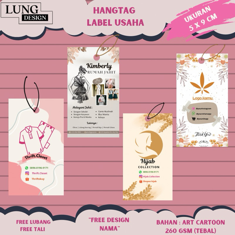 Jual (1 PACK ISI 30 pcs) Hang Tag Baju (FREE TALI)- Label Baju (FREE ...